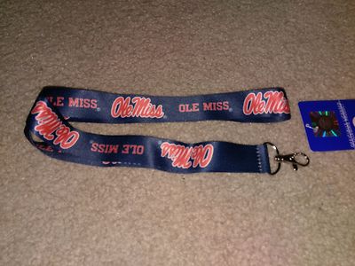 NCAA Ole Miss Rebels Navy Blue Lanyard Keychain NWT Free Ship | eBay