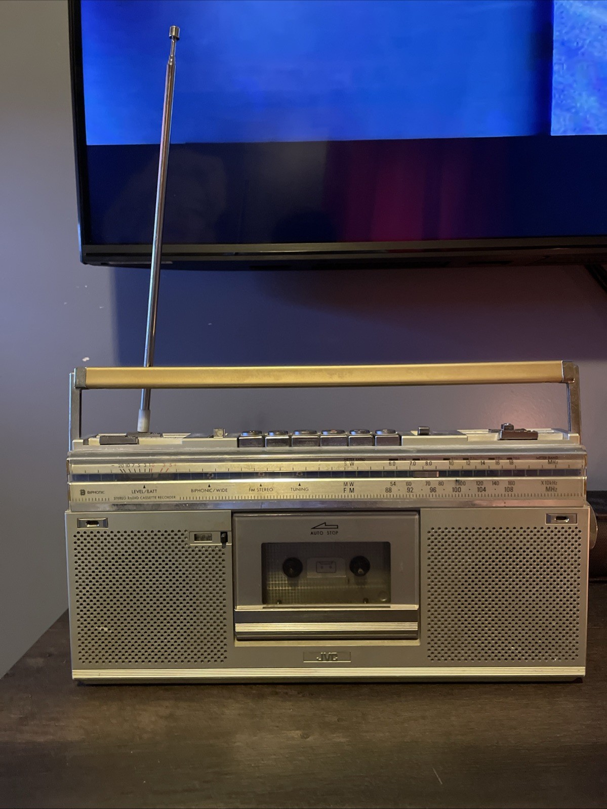 JVC RC-S5JW BIPHONIC Stereo With AC Adapter Pack FM AM Works Cassette ...