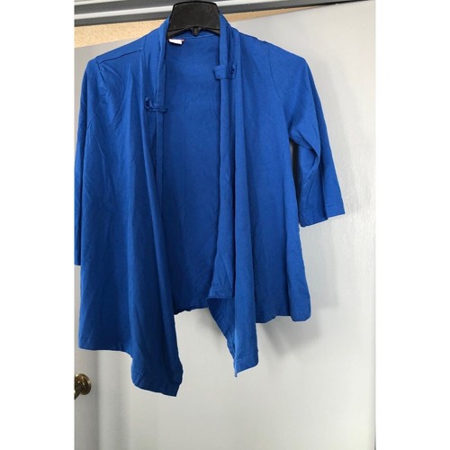 Tudor Court Blue Open Front top 3/4 sleeves size Small | eBay