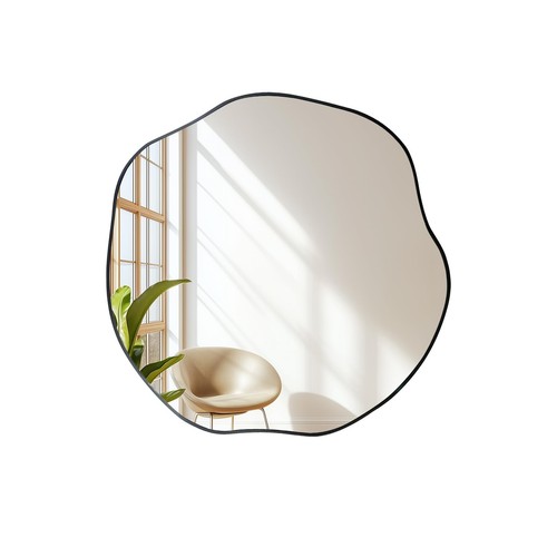 Irregular Shaped Mirror, 16" Small Asymmetrical Mirrors, Black ...