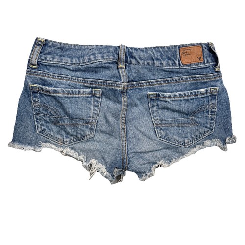 American Eagle Shorts Juniors 00 Shortie Raw Hem Cotton Blue Denim ...