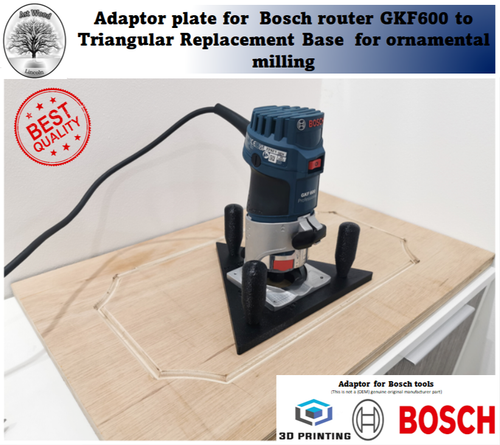 Adaptor triangular base for BOSCH GKF600 Professional Router Trimmer ...
