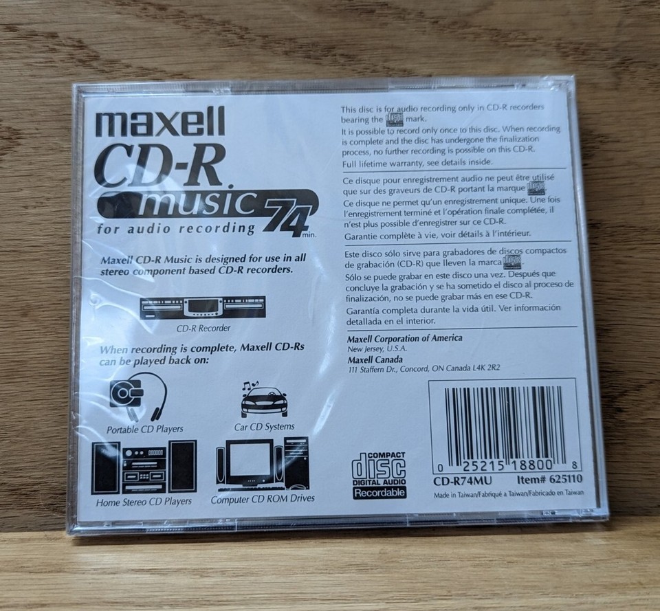Maxell CD-R Music 74min - Single CD - NEW & SEALED | eBay