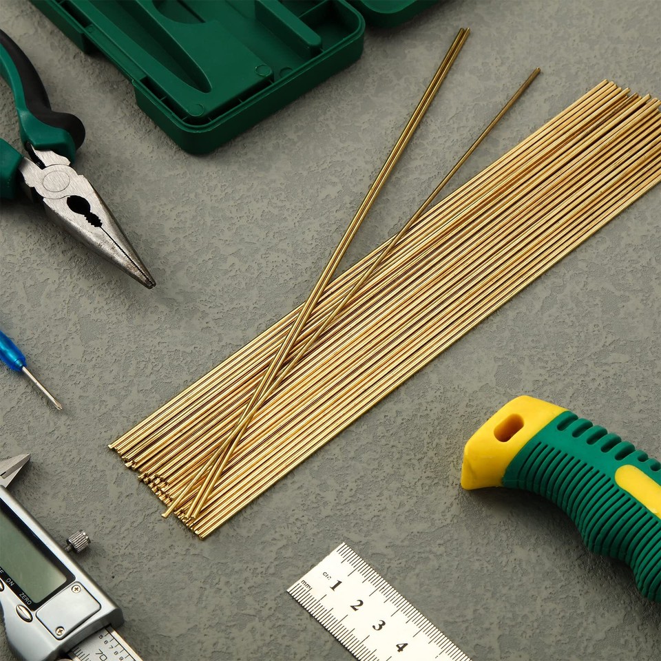 40 Pcs Brass Welding Rods 3/32 in Brazing Rods Brass Rod for DIY Craft ...