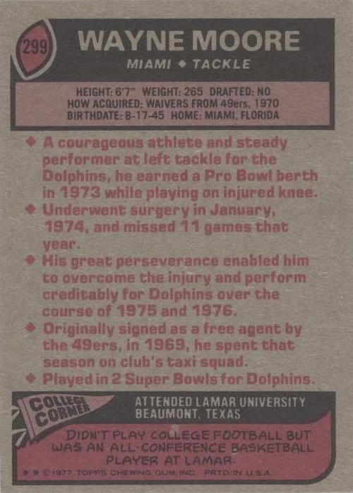 1977 Topps Wayne Moore #299 for sale | eBay