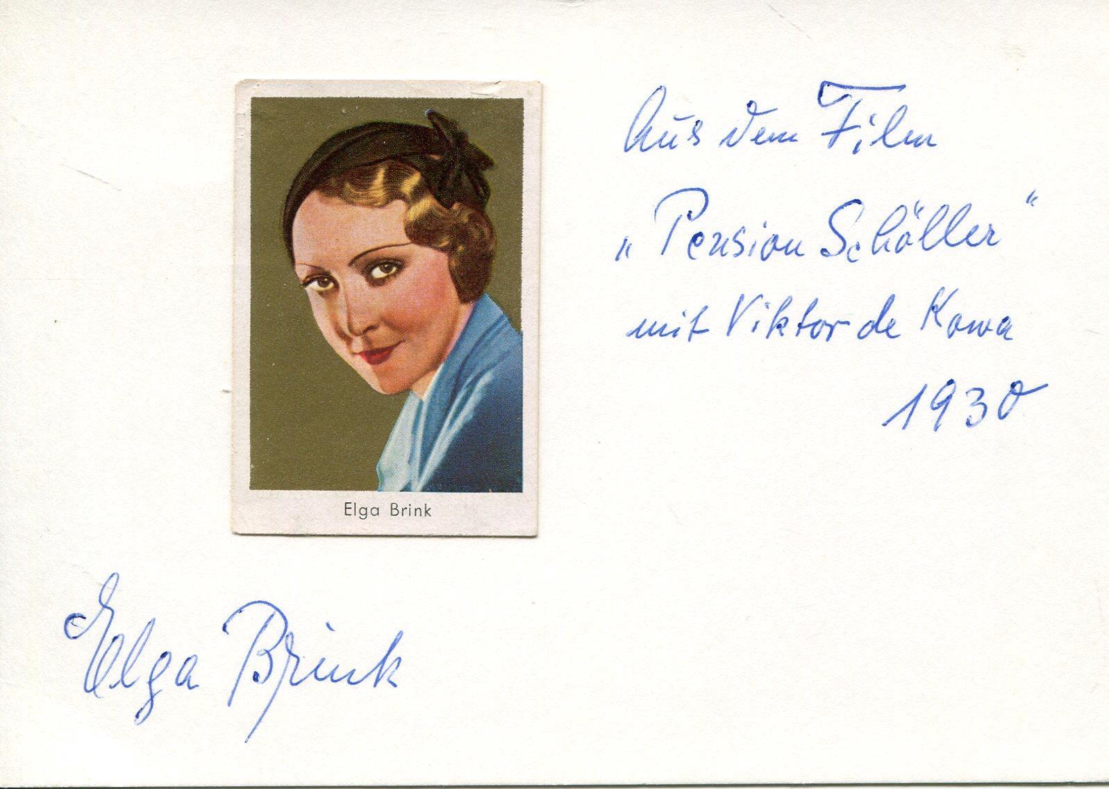Elga Brink Autograph Silent Actress In Bride 68 & The Tunnel Signed ...