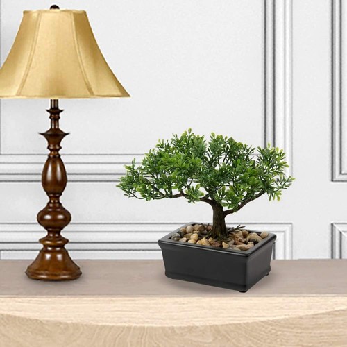 Artificial Bonsai Tree Juniper Faux Plants Indoor Small Fake Green ...