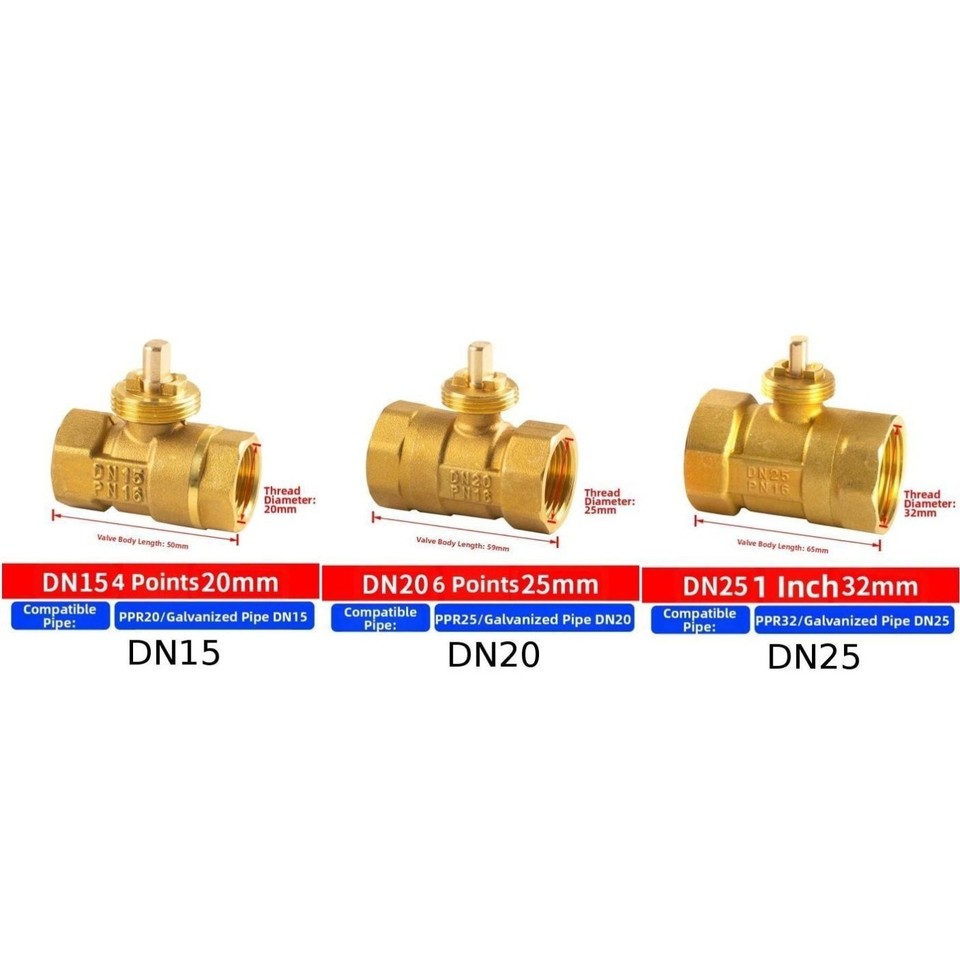 2 Way Electric Threaded Brass Ball Valve DN15 DN20 DN25 for Water System Use | eBay UK