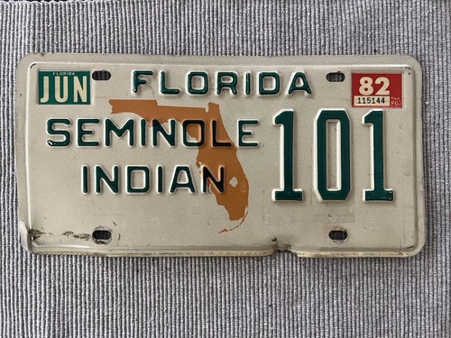 Florida Seminole Indian License Plate 1982. Rare! | eBay
