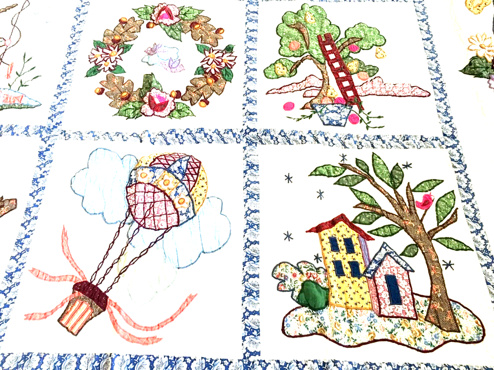 NEW Handmade Life in Farmland Patterns Quilt 87" x 68" | eBay