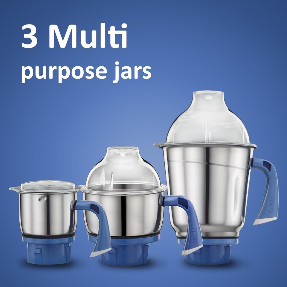 Preethi Blue Leaf Diamond MG-214 mixer grinder 750 watt Blue White 3 ...