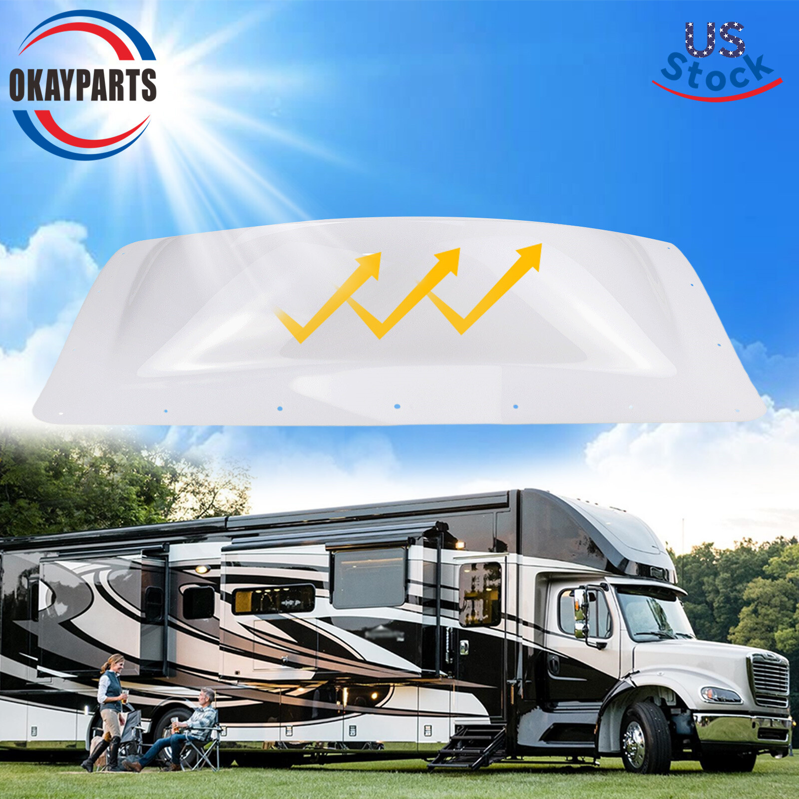 18" X 26" Exterior White Skylight Cover Roof Top For RV Camper Skylight ...