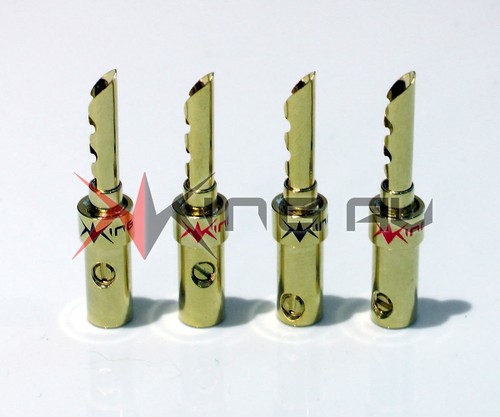 4 x KING AV 24K BFA BANANA PLUG - Easy Fix HiFi Amplifier Cyrus Deltron ...