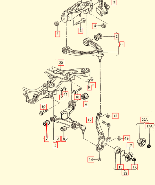 Genuine Audi Lower Control Arm Inner Bushing 7L8407183 for sale online ...