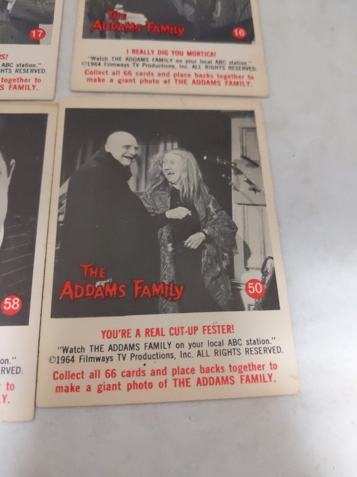 THE ADDAMS FAMILY TRADING CARDS LOT OF 9 1964 COPYRIGHT VINTAGE | eBay