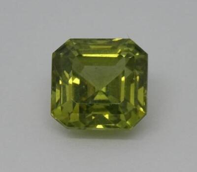 Rare Certified Large 6.97ct Octagonal Cut Natural Green Low Metamict ...