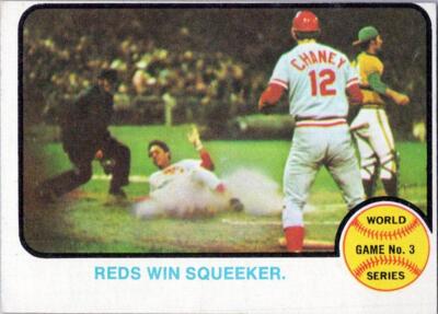 1973 Topps Cincinnati Reds #205 World Series Game No. 3: Reds Win ...