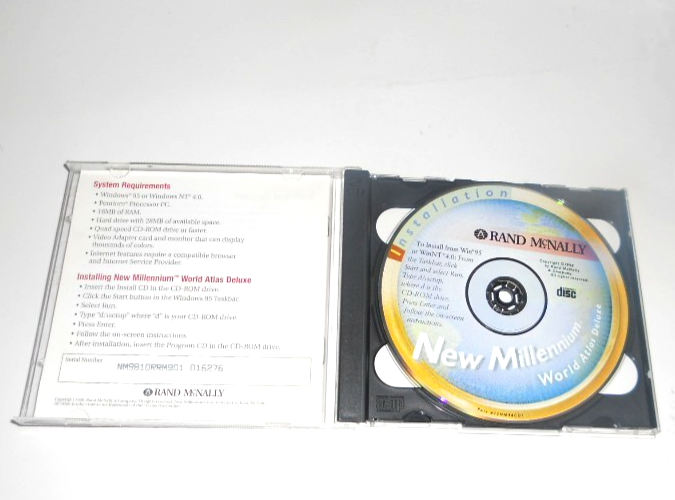 Rand McNally New Millennium World Atlas Deluxe* PC CD-ROM Windows 95/98 ...