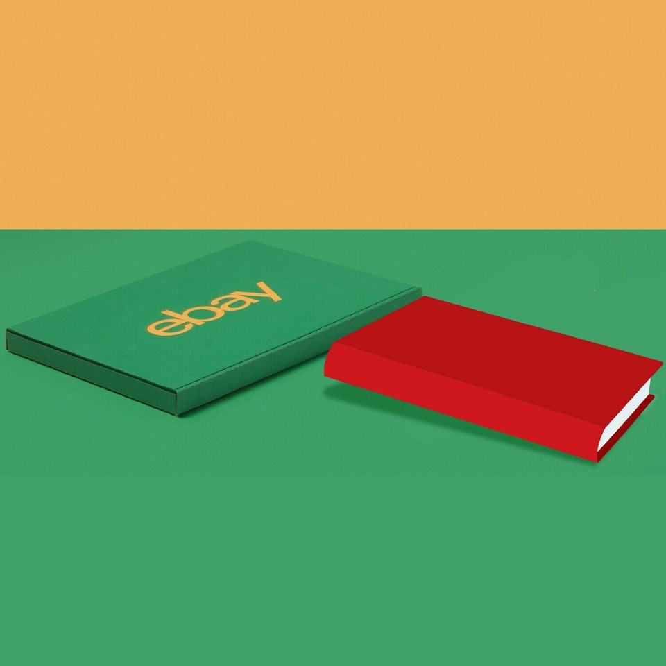 eBay Branded Packaging Small Cardboard Box (34.5cm x 24cm x2.5cm) Green ...