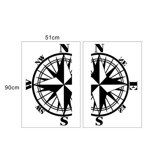 Compass Navigation Stickers Decal Graphics Waterproof Fit Car Hood Side ...
