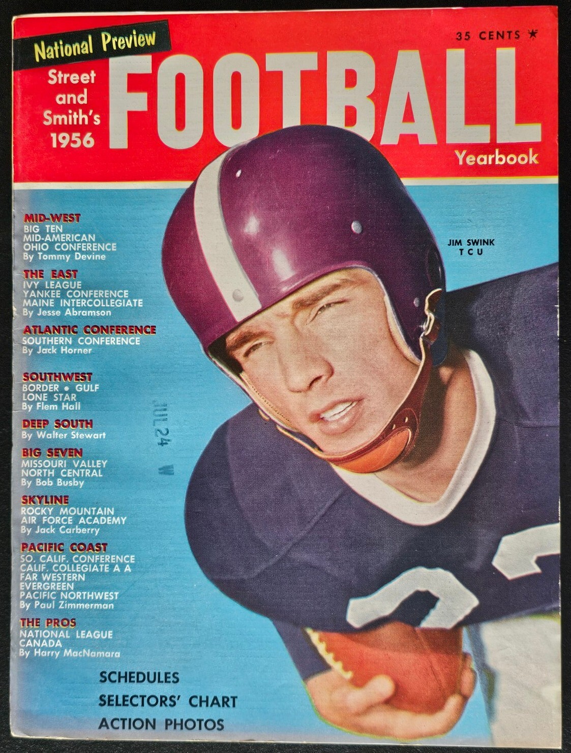 1956 STREET AND SMITHS COLLEGE FOOTBALL YEARBOOK MAGAZINE JIM SWINK TCU ...