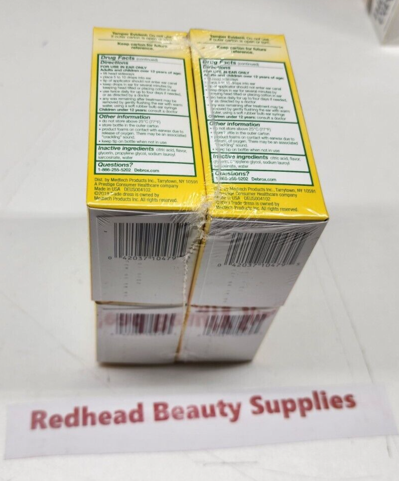 4 Pack) Debrox Earwax Removal Kit w/ Ear Drops + Bulb Syringe NeW ...