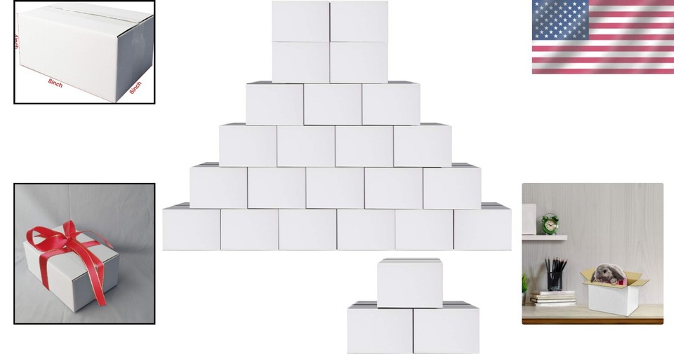 Recycled Cardboard Shipping Boxes 8x6x4 for Gifts and Retail Packing ...