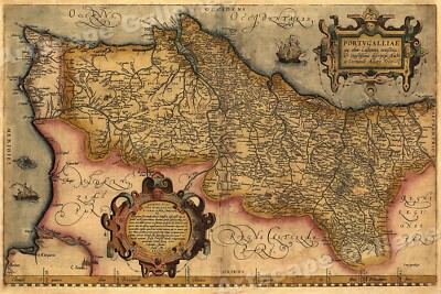 1579 Classic Exploration Map of Portugal - 16x24 | eBay