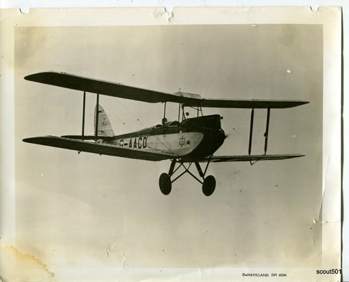 Antique 1920s Photo De Havilland DH 60 Moth British 2 Seat Touring ...