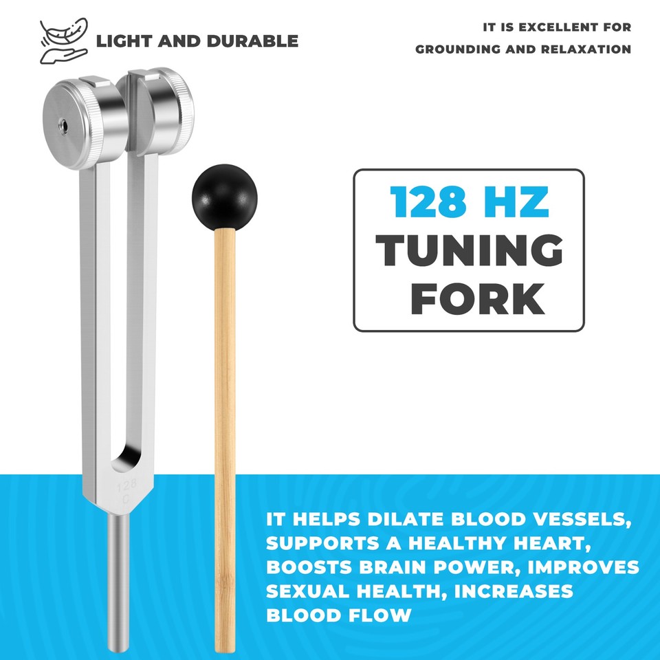 128 Hz Tuning Fork Weighted Bio-Acoustic Tuning Fork for Therapy 128 ...