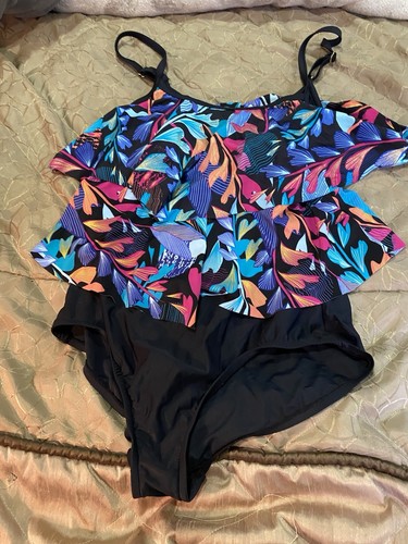 Maxine Of Hollywood Xl Swim Suit Colorful One Piece | eBay