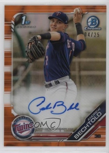 2019 Bowman Chrome Prospect Orange Refractor /25 Andrew Bechtold #CPA ...