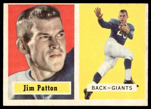 1957 Topps Football Jim Patton Rookie New York Giants #83 EX-MT+ | eBay