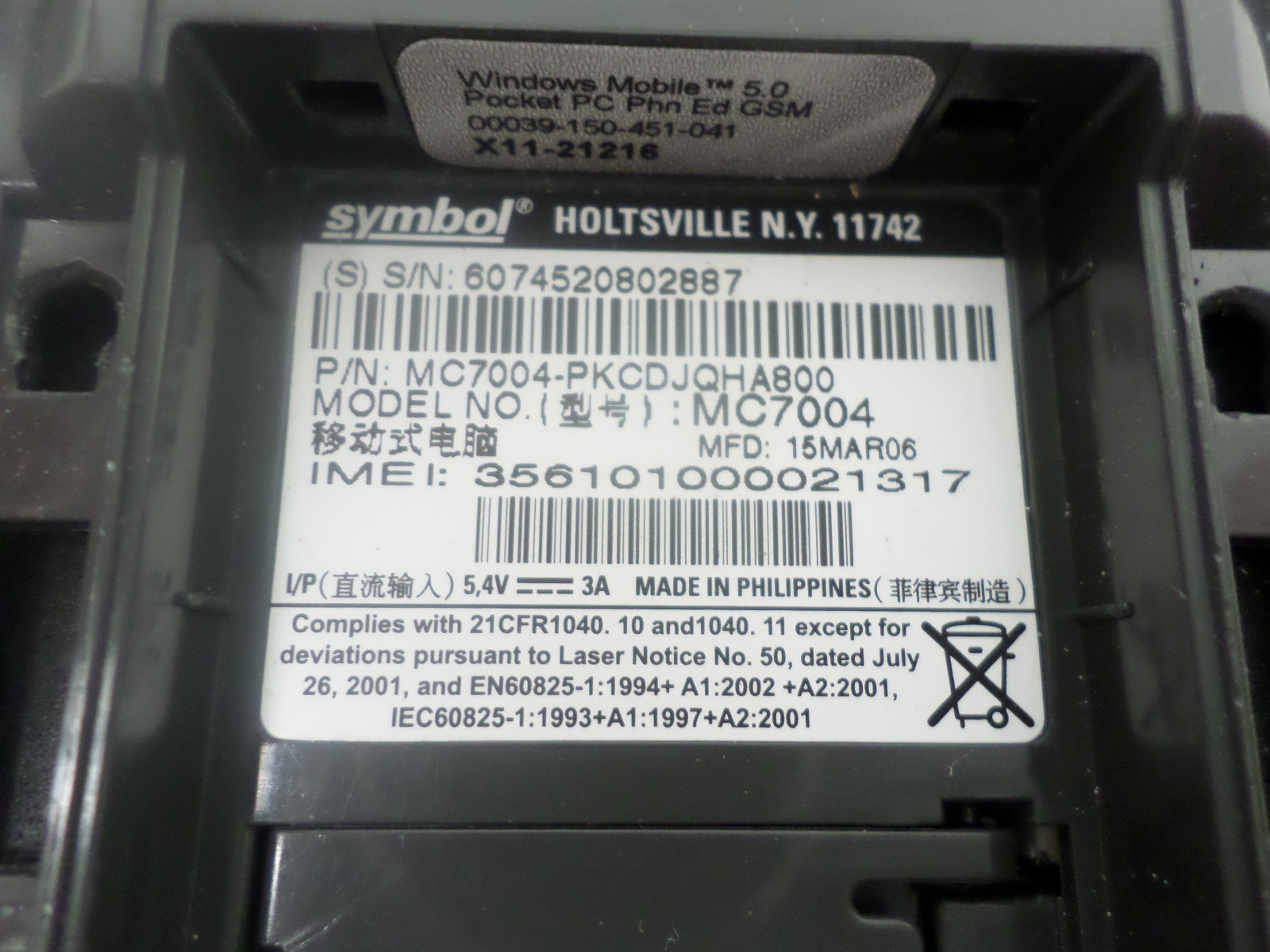 Symbol N410 Portable Barcode Scanner Mobile Computer w/ Battery Pack ...