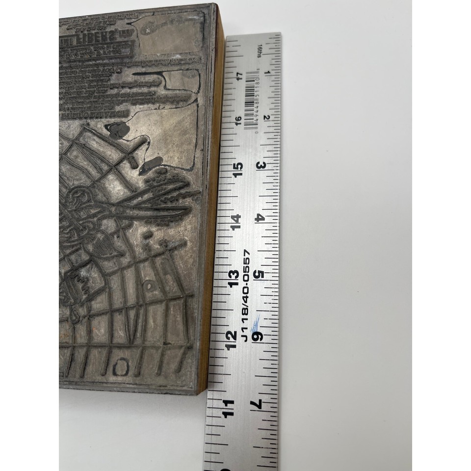 Vintage MiniFibers Advertisement Letterpress Printer's Block Cartoon ...