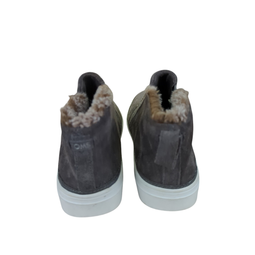 TOMS Bryce Grey Suede Slip On Faux Fur Lined Sneaker Women's Size 9 Low ...