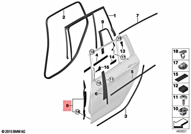 Genuine BMW F45 F46 214d 216d 216i Sealing B-Column Bottom Left ...
