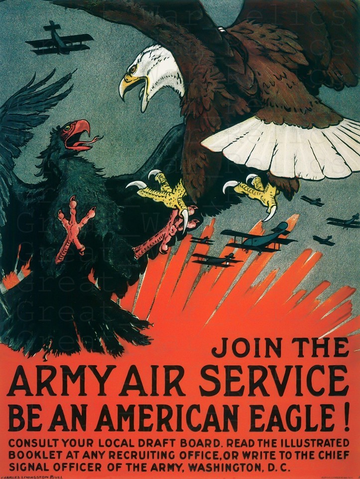 WW1 US Recruiting Propaganda Poster - Join The Army Air Service, US Air ...