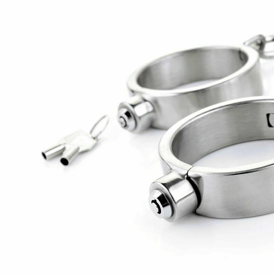 Stainless Steel Heavy Duty Leg Irons Handcuffs Ankle Collar Cuffs ...