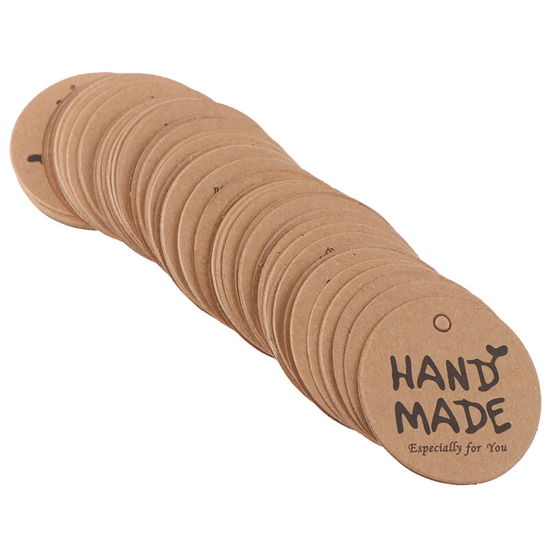 100Pcs Thank you Tag Craft Paper Hang Tag Label with 20m jute Wedding ...