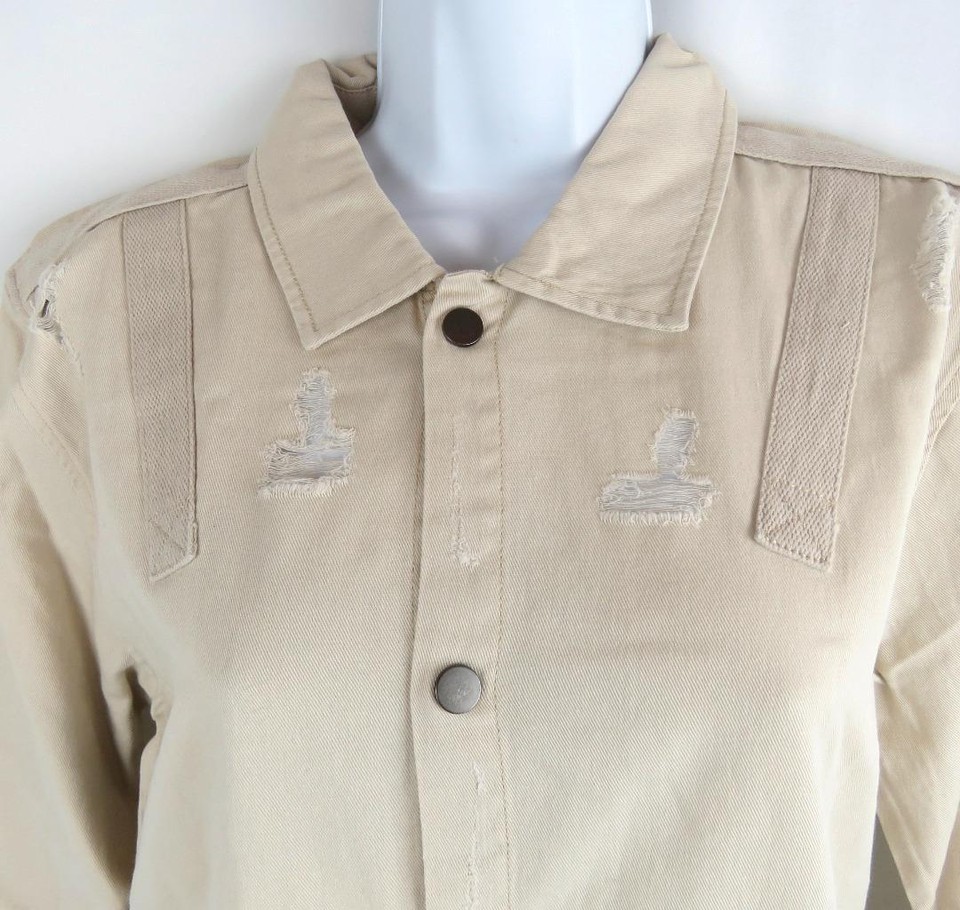 Indigo Thread Co Cotton Twill Drawstring Waist Distressed Utility ...