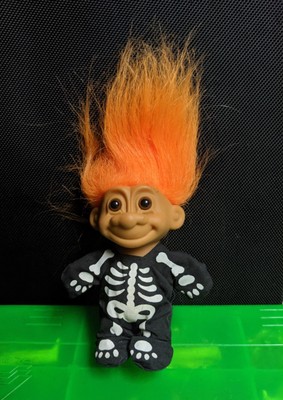 Vintage Russ Troll Doll Halloween Skeleton Troll Doll Orange Hair 5 ...