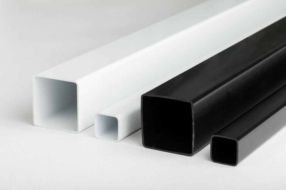 White Plastic Square Tubes, PVC box section, square pipe 1 metre, 50x50 ...