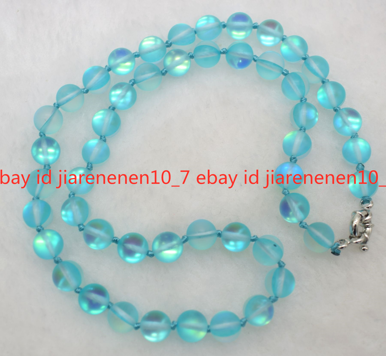 Natural 6/8/10/12mm Blue Gleamy Moonstone Round Gemstone Beads Necklace ...