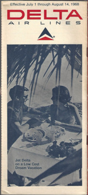 Delta Air Lines system timetable 7/1/68 [7123] Buy 4+ save 25% | eBay