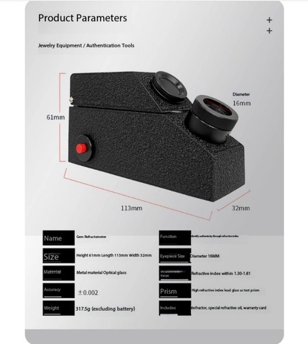 Gemstone Refractometer Jade Authentication Instrument Refractive Index ...