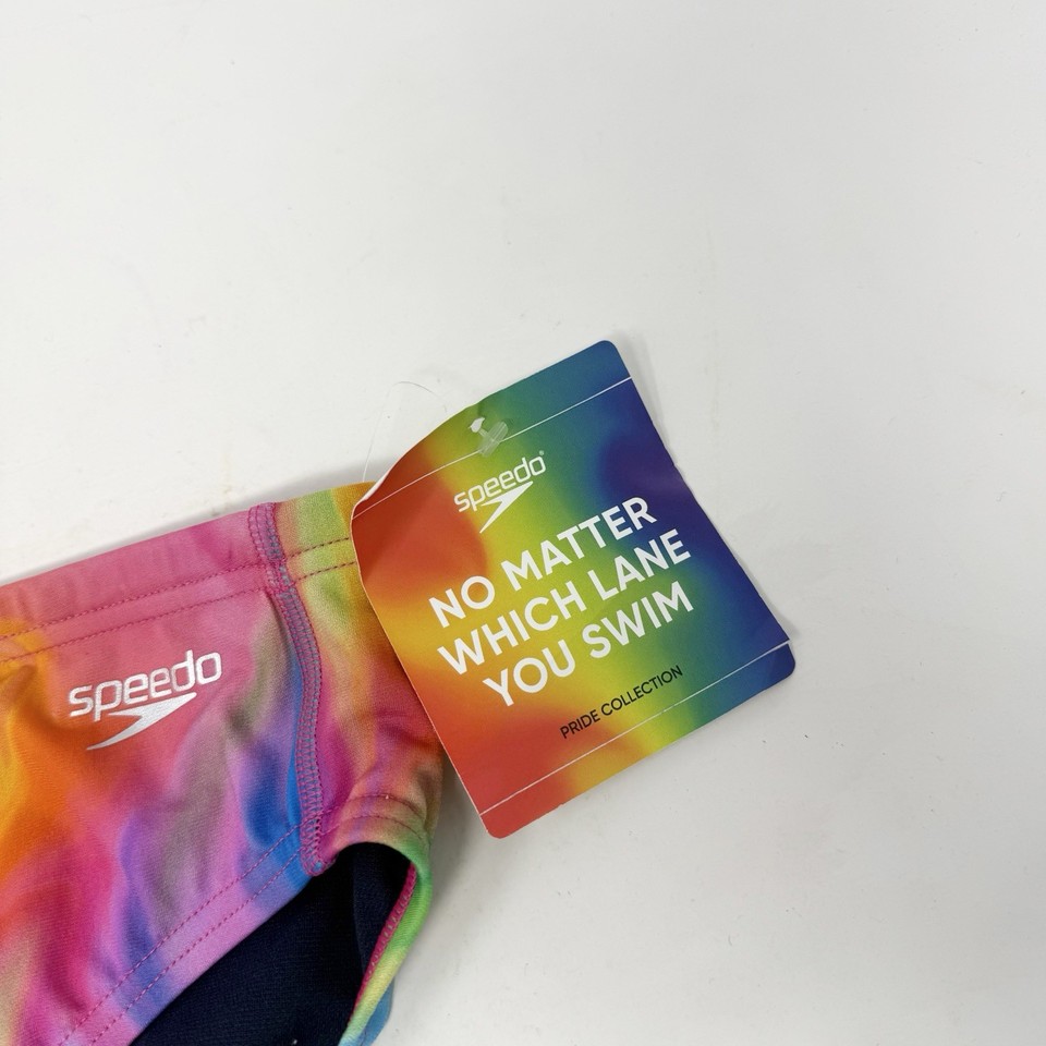 Speedo Men's Swimsuit Brief Endurance+ The One Size 32 Swim Rainbow NWT ...