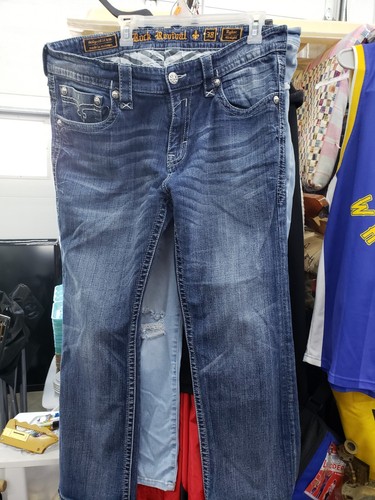 Rock Revival Ryker Jeans Men's 38 X 31 Straight Blue Denim | eBay