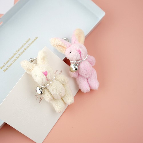 Cute Rabbit Dolls Keychain Bunny Heart Key Chain Korean INS Punk Bag ...
