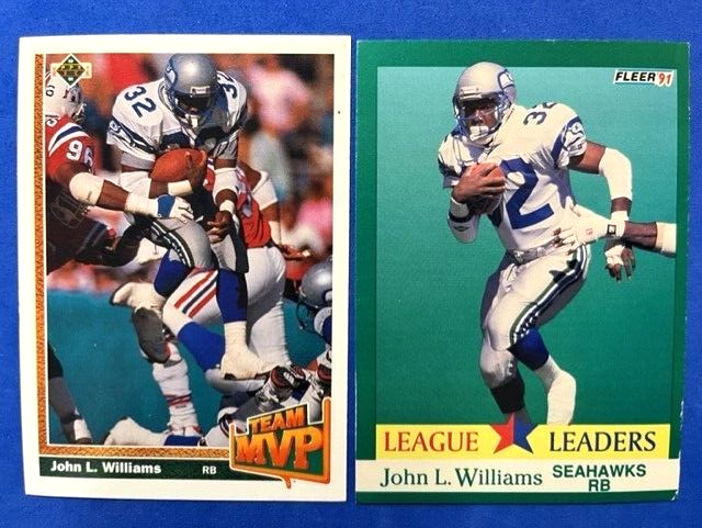 NFL - John L Williams 1991 Upper Deck Team MVP & 1991 Fleer League ...